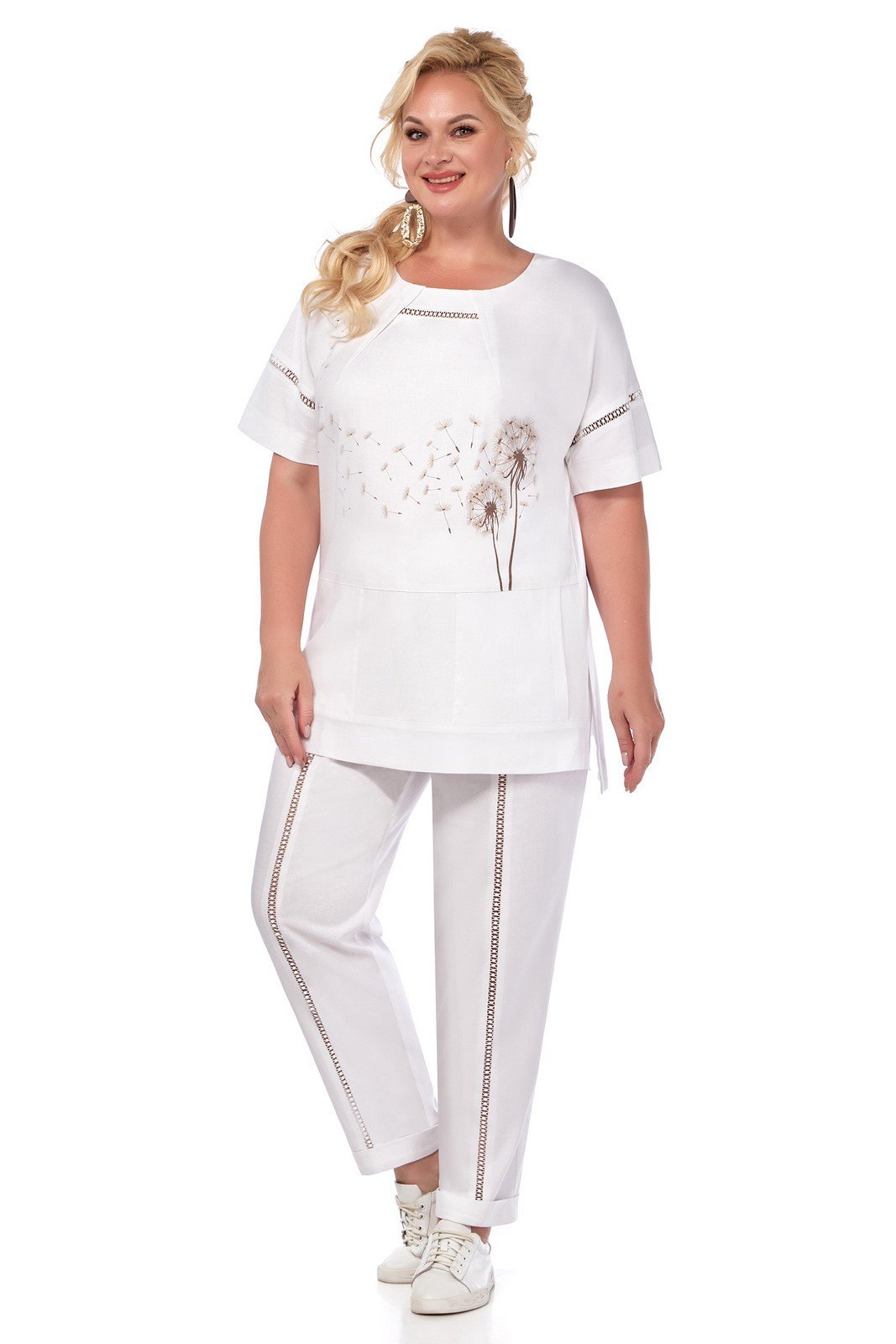 Костюм брючный 11378 молочный + одуванчик LaKona купить в интернет магазине | в наличии